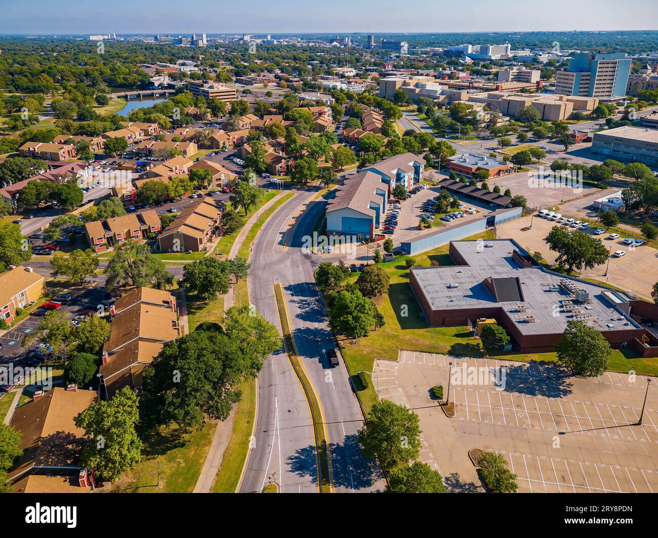 Aerial view of the Witchita cityscape at Kansas Stock Photo - Alamy
