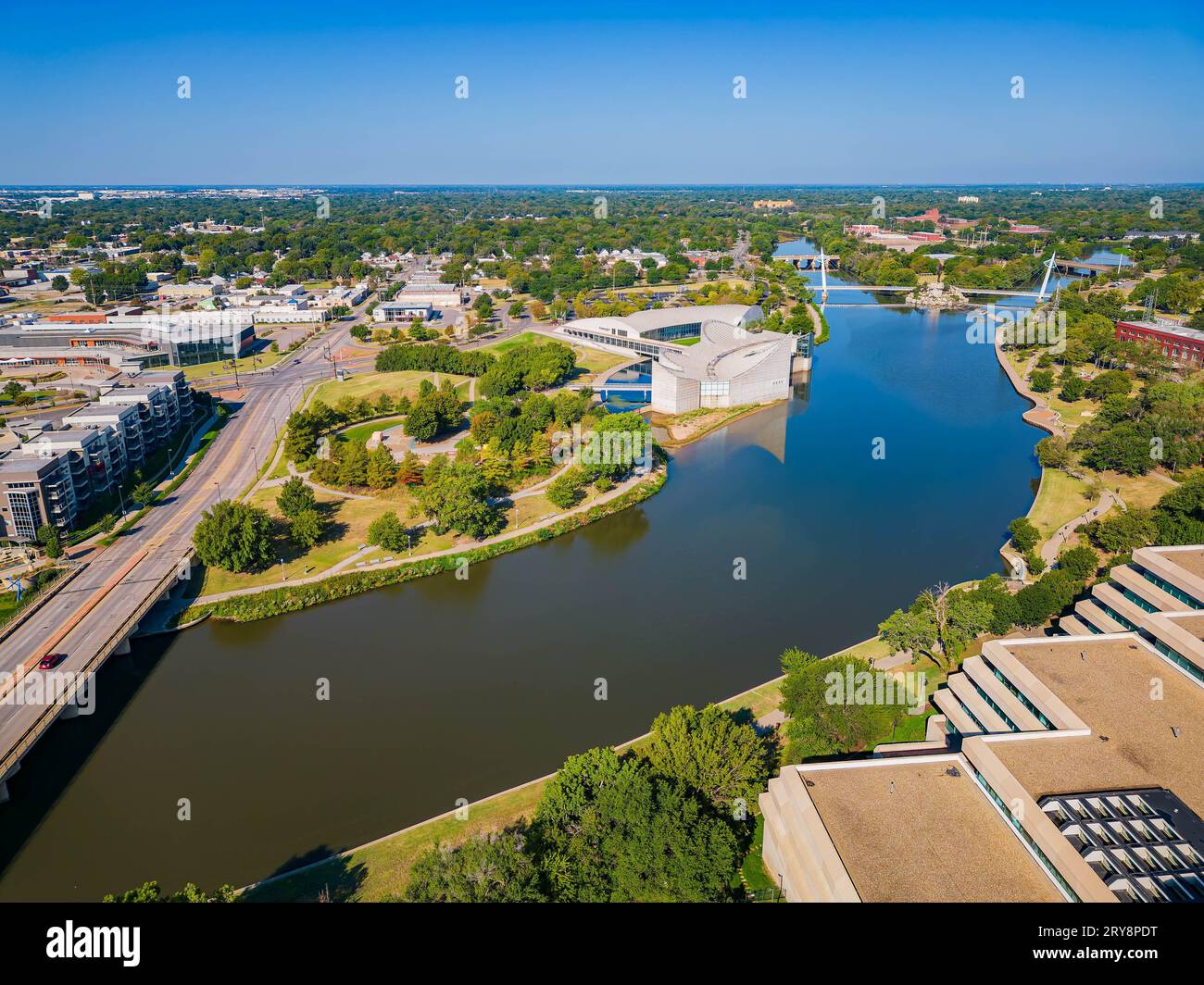 Aerial kansas downtown wichita city hi-res stock photography and images ...