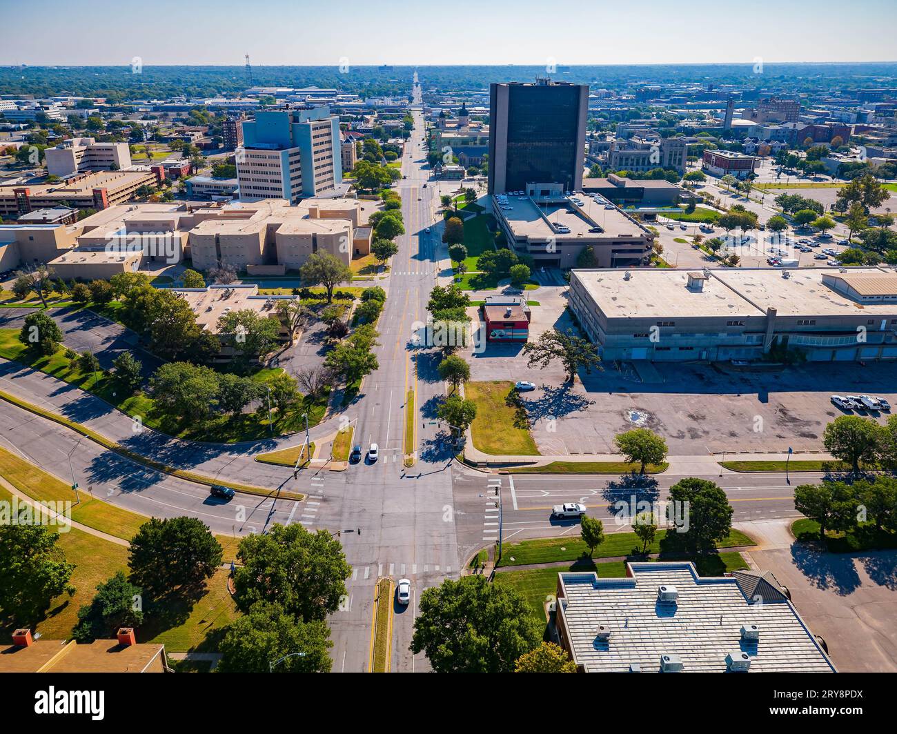 Aerial view of the Witchita cityscape at Kansas Stock Photo - Alamy