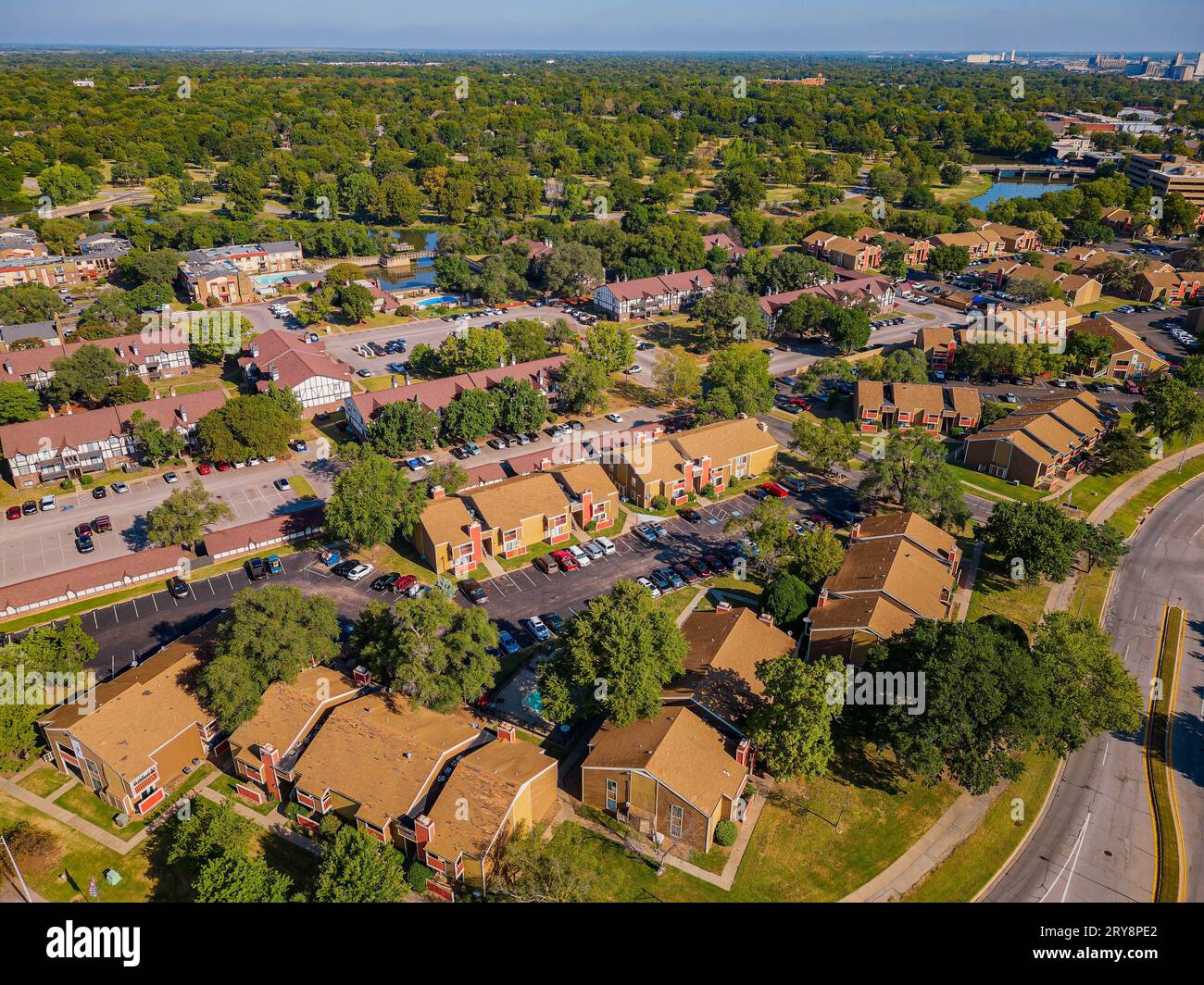 Aerial view of the Witchita cityscape at Kansas Stock Photo - Alamy