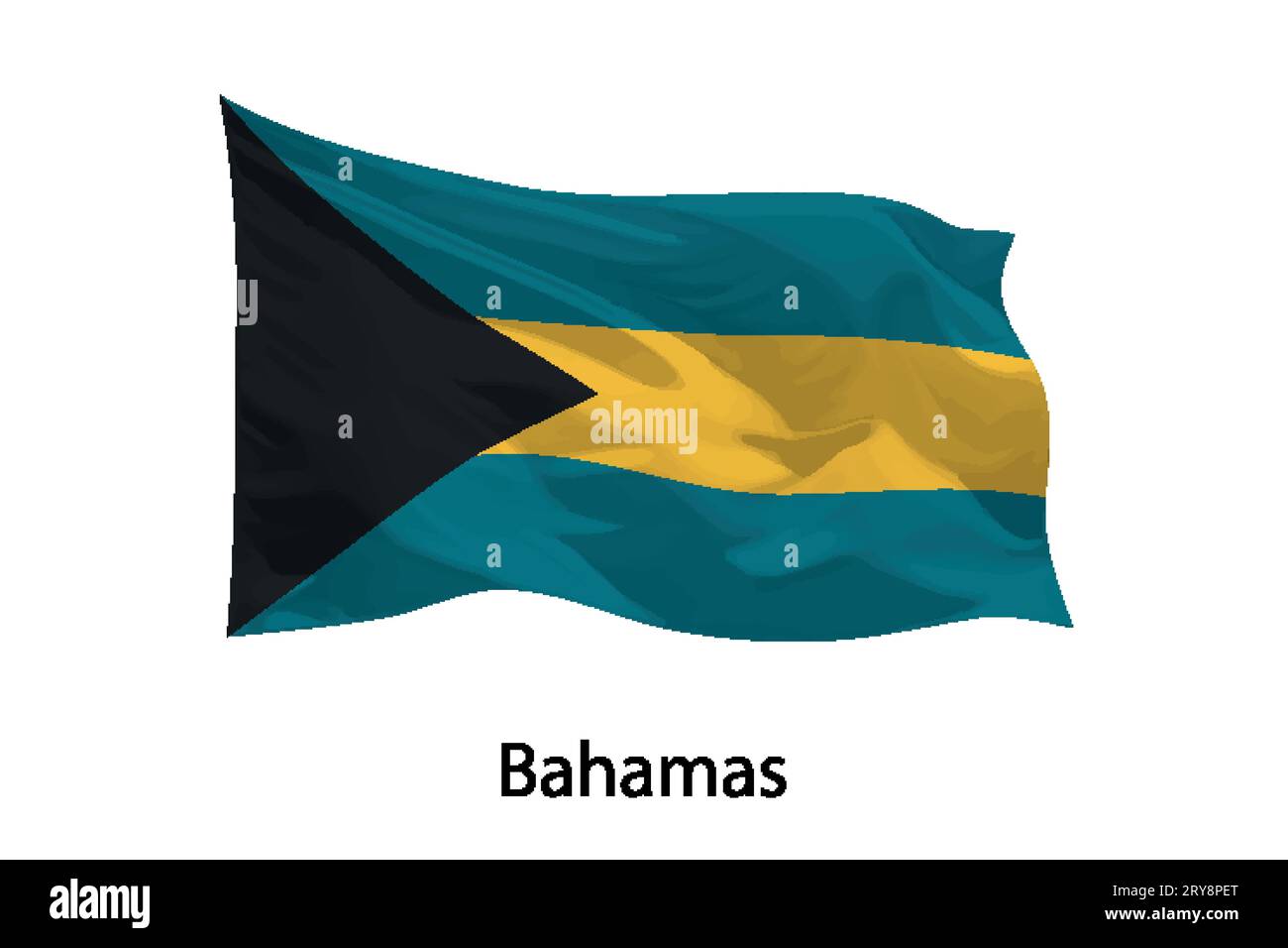 3d realistic Waving flag of Bahamas Isolated. Template for iposter ...