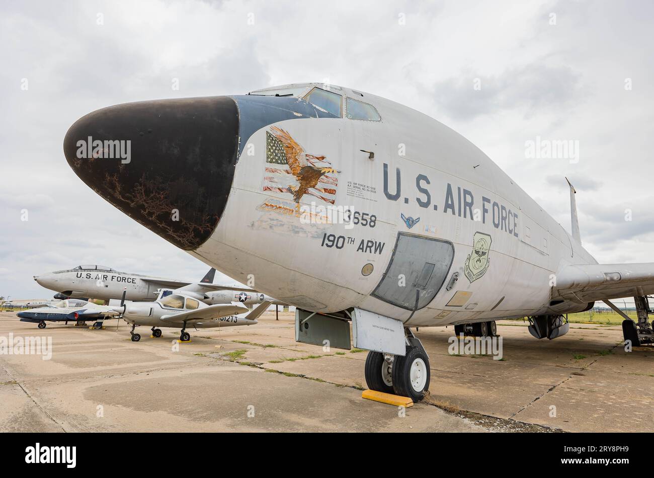 Kansas, SEP 16 2023 - Old US Air Force plane show in Aviation Museum ...