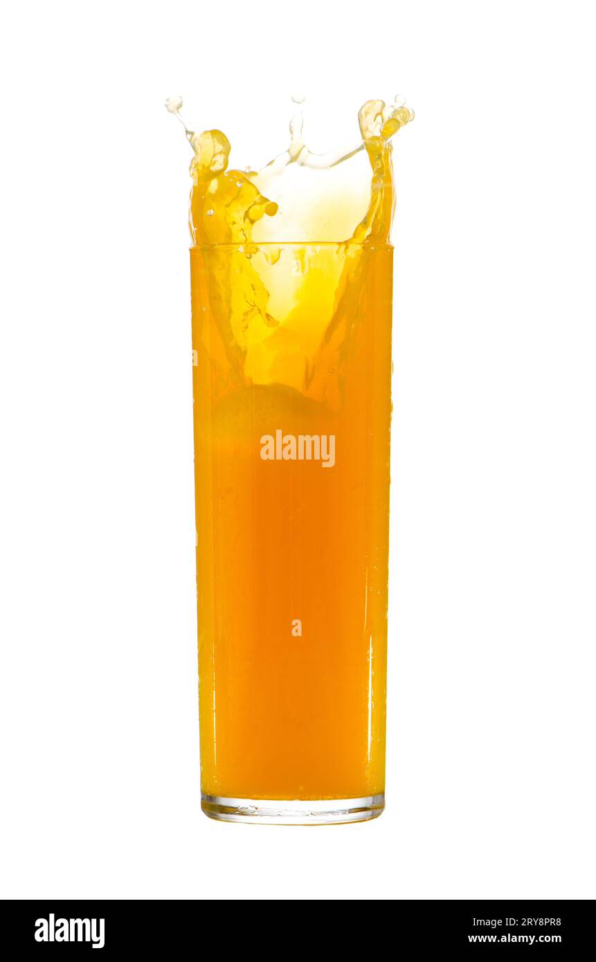 Orange juice splash Stock Photo - Alamy