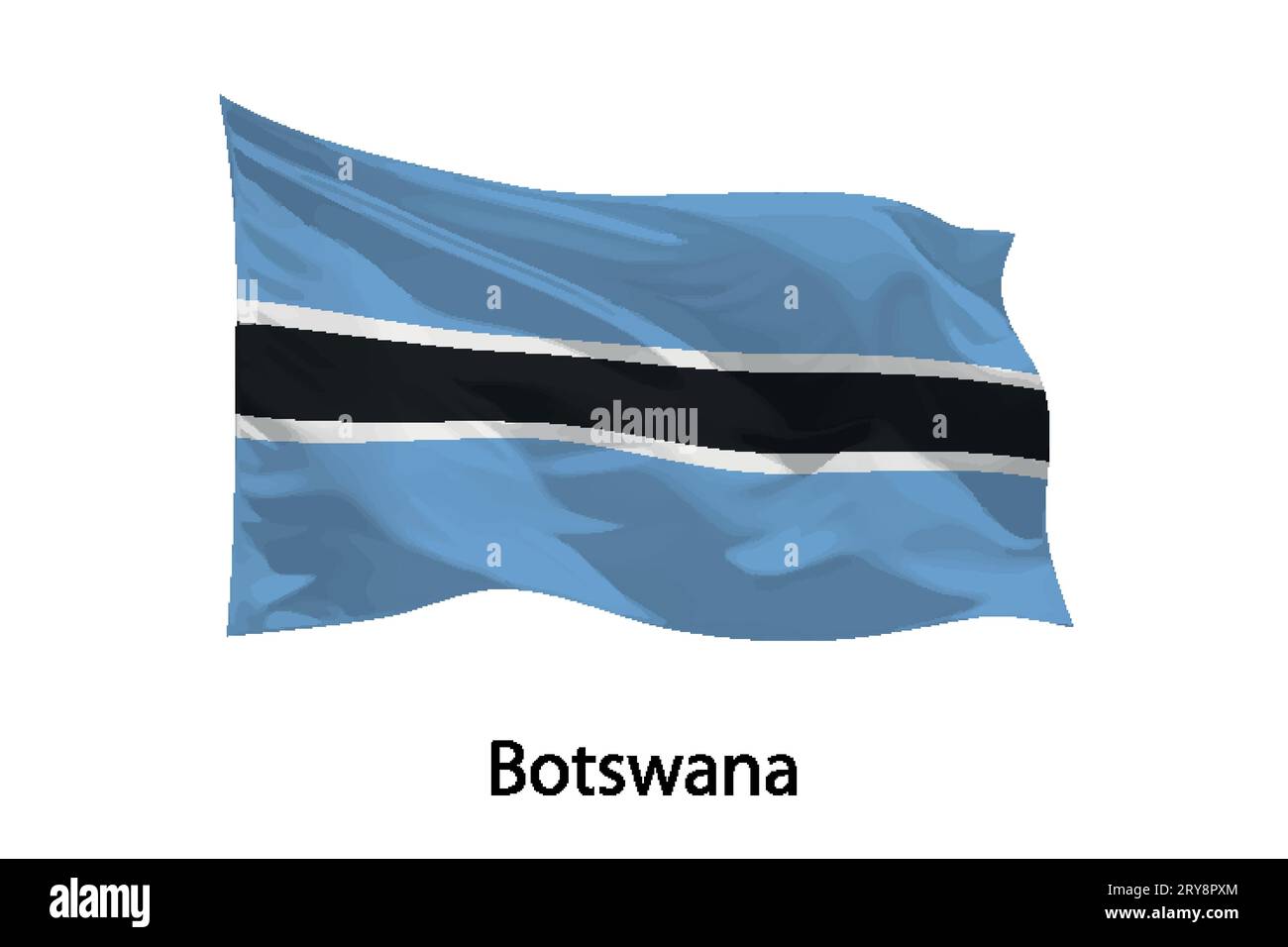 3d realistic Waving flag of Botswana Isolated. Template for poster ...