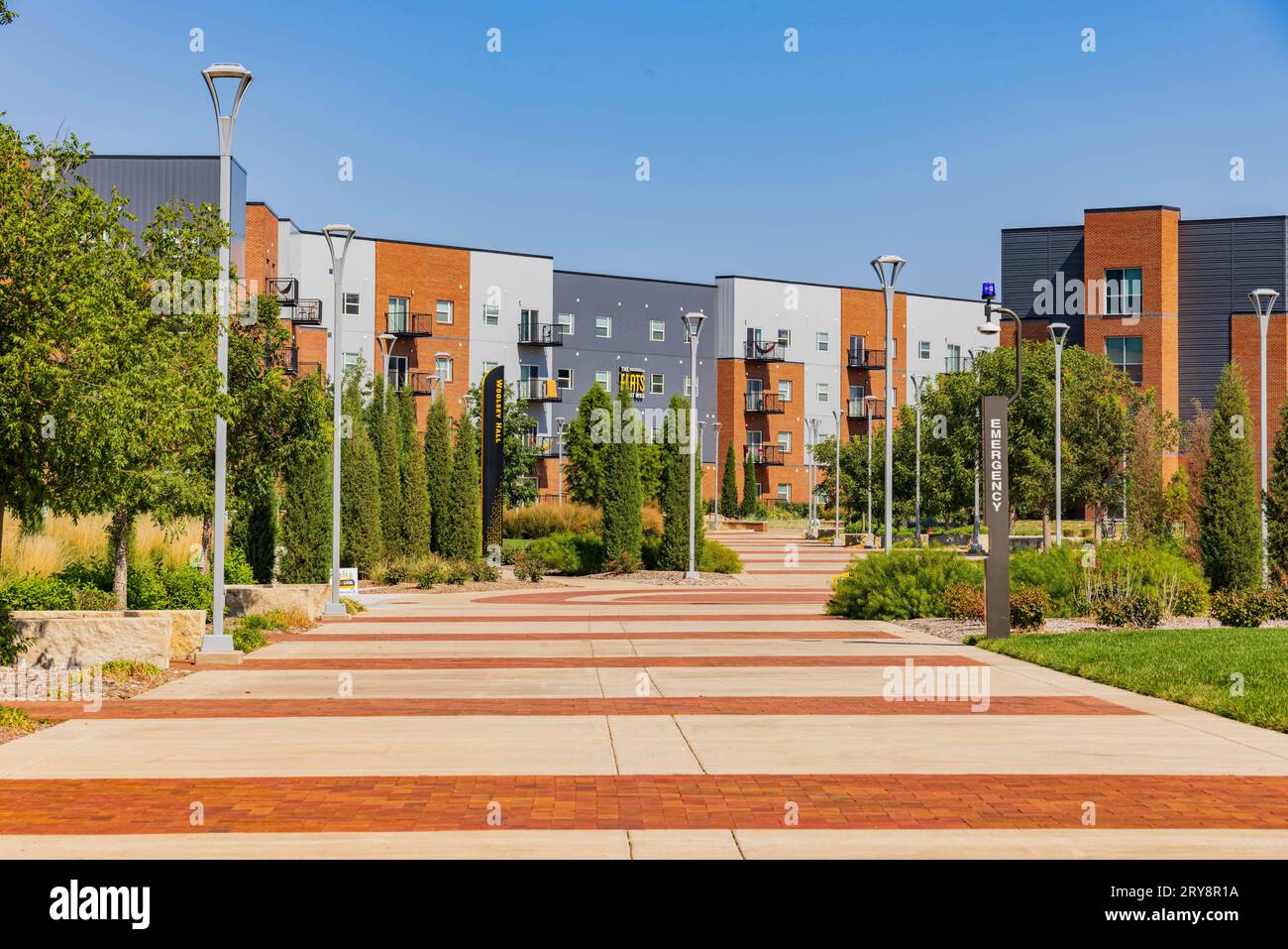 Kansas, SEP 17 2023 - Sunny view of the campus of Wichita State ...