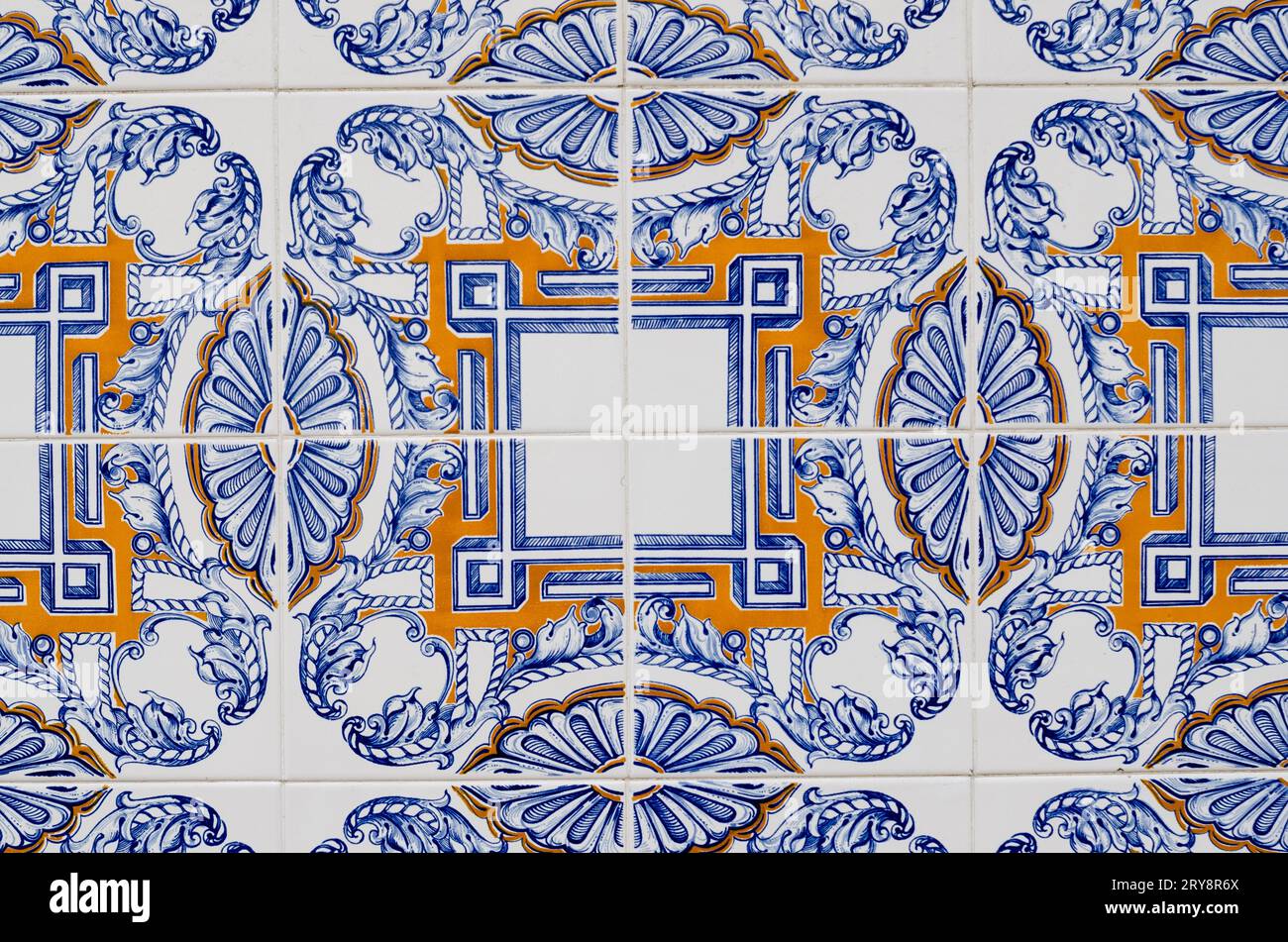 Vintage spanish tiles Stock Photo - Alamy