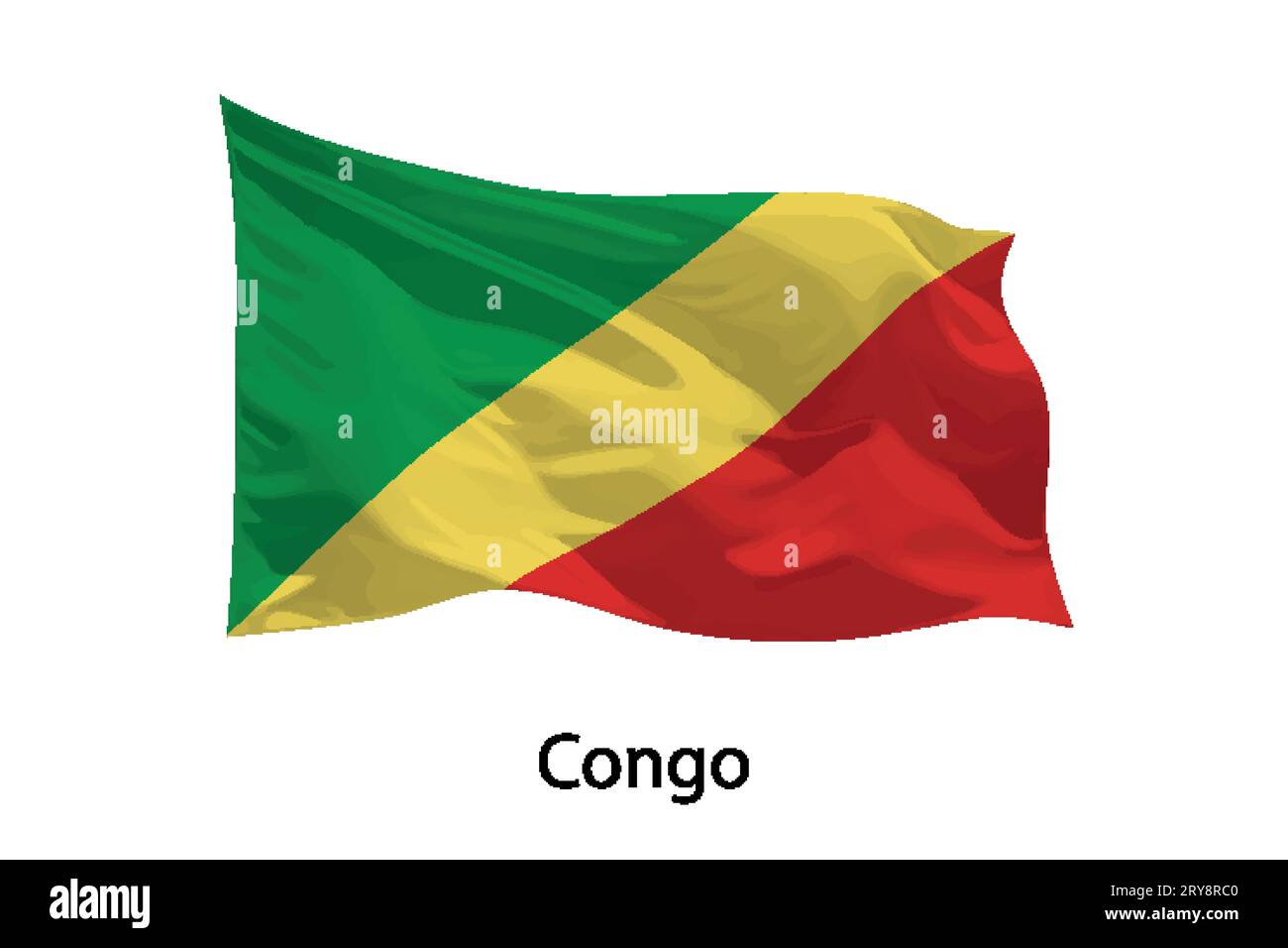 3d realistic Waving flag of Congo Isolated. Template for poster design ...