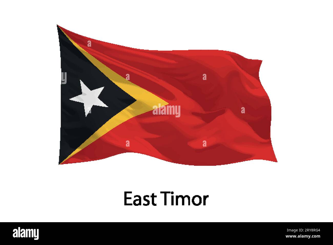 3d realistic Waving flag of East Timor Isolated. Template for poster ...