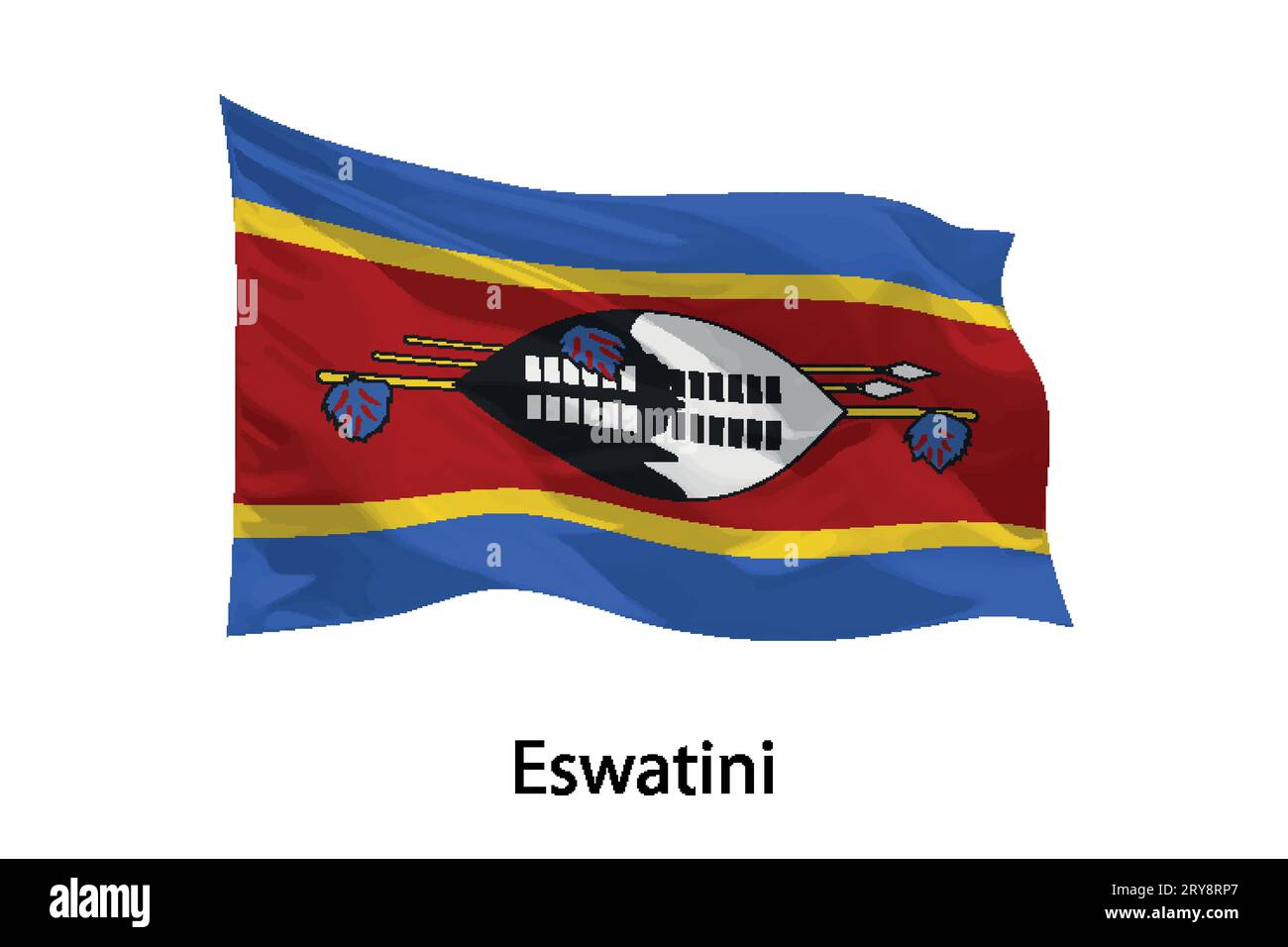 3d realistic Waving flag of Eswatini Isolated. Template for poster ...