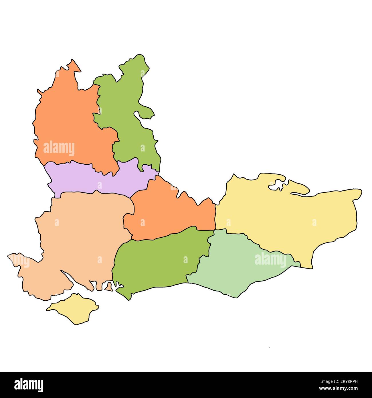 Ceremonial counties map hi-res stock photography and images - Alamy