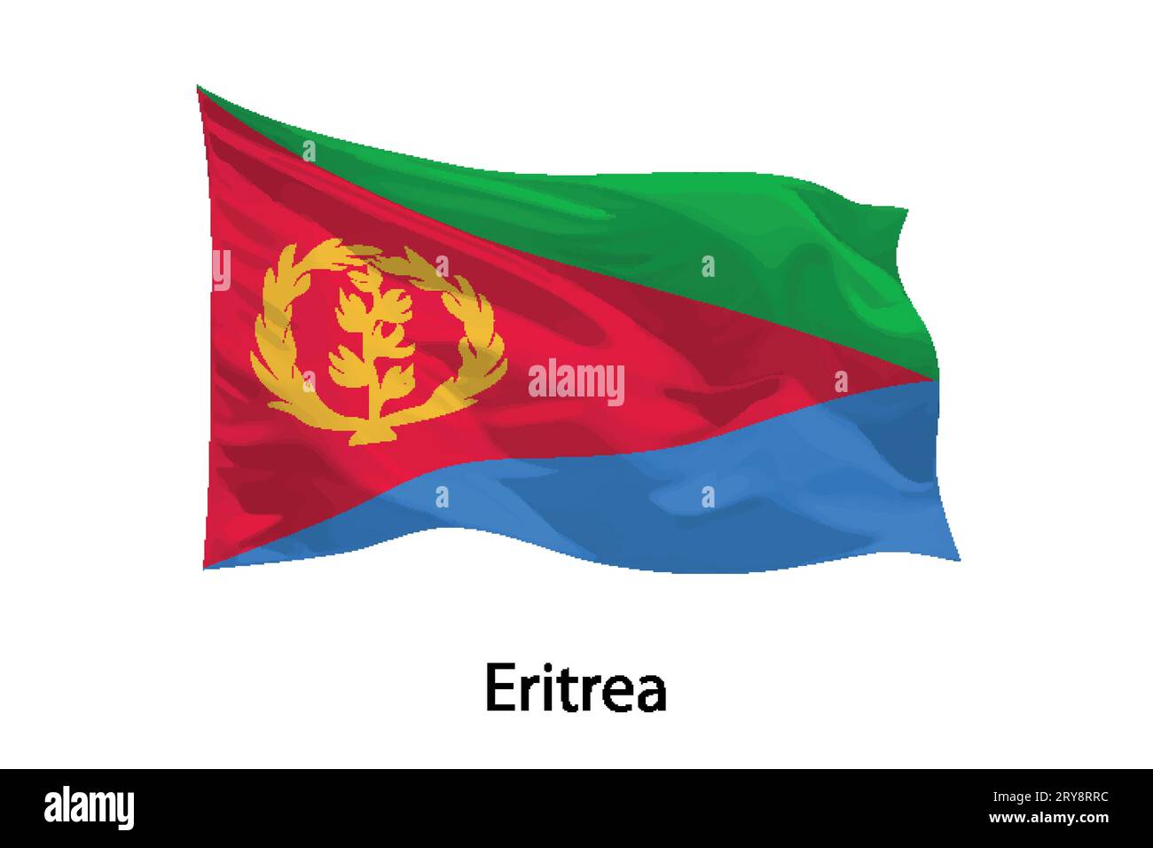 3d realistic Waving flag of Eritrea Isolated. Template for poster ...