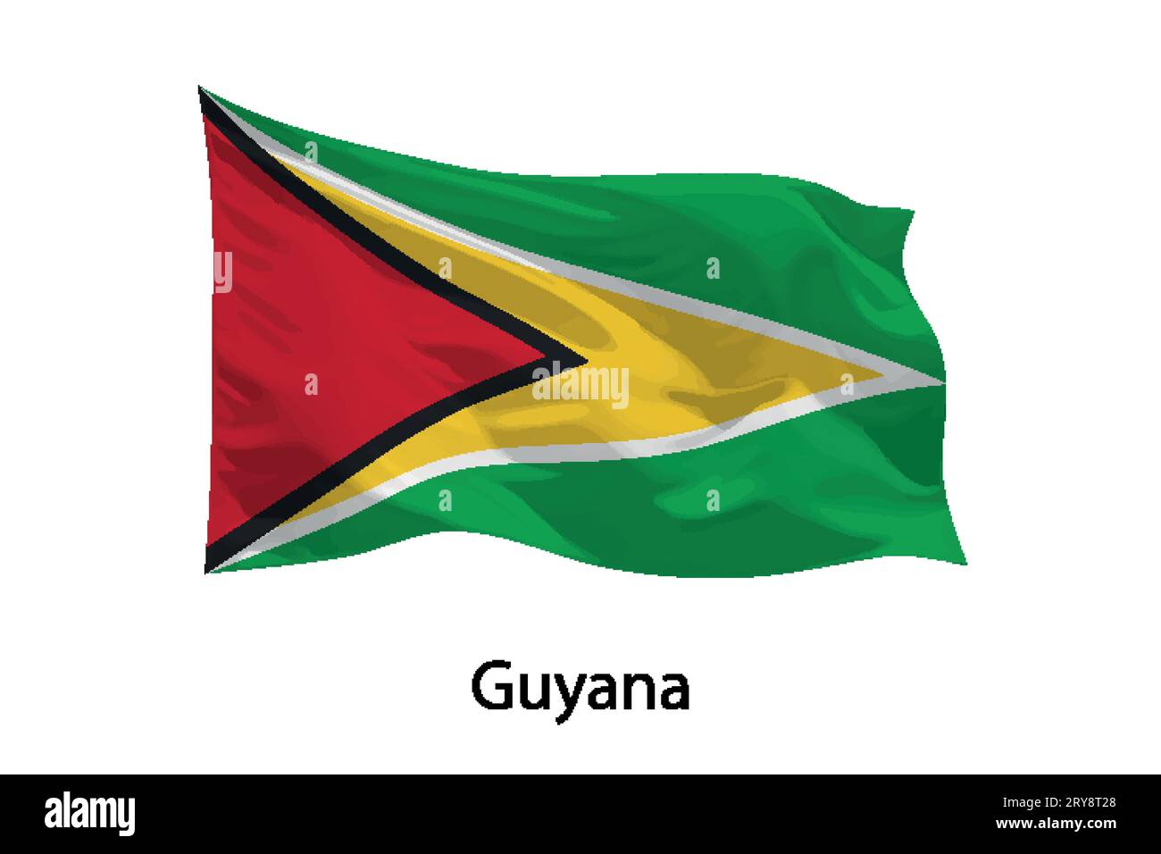 3d realistic Waving flag of Guyana Isolated. Template for iposter design Stock Vector Image ...