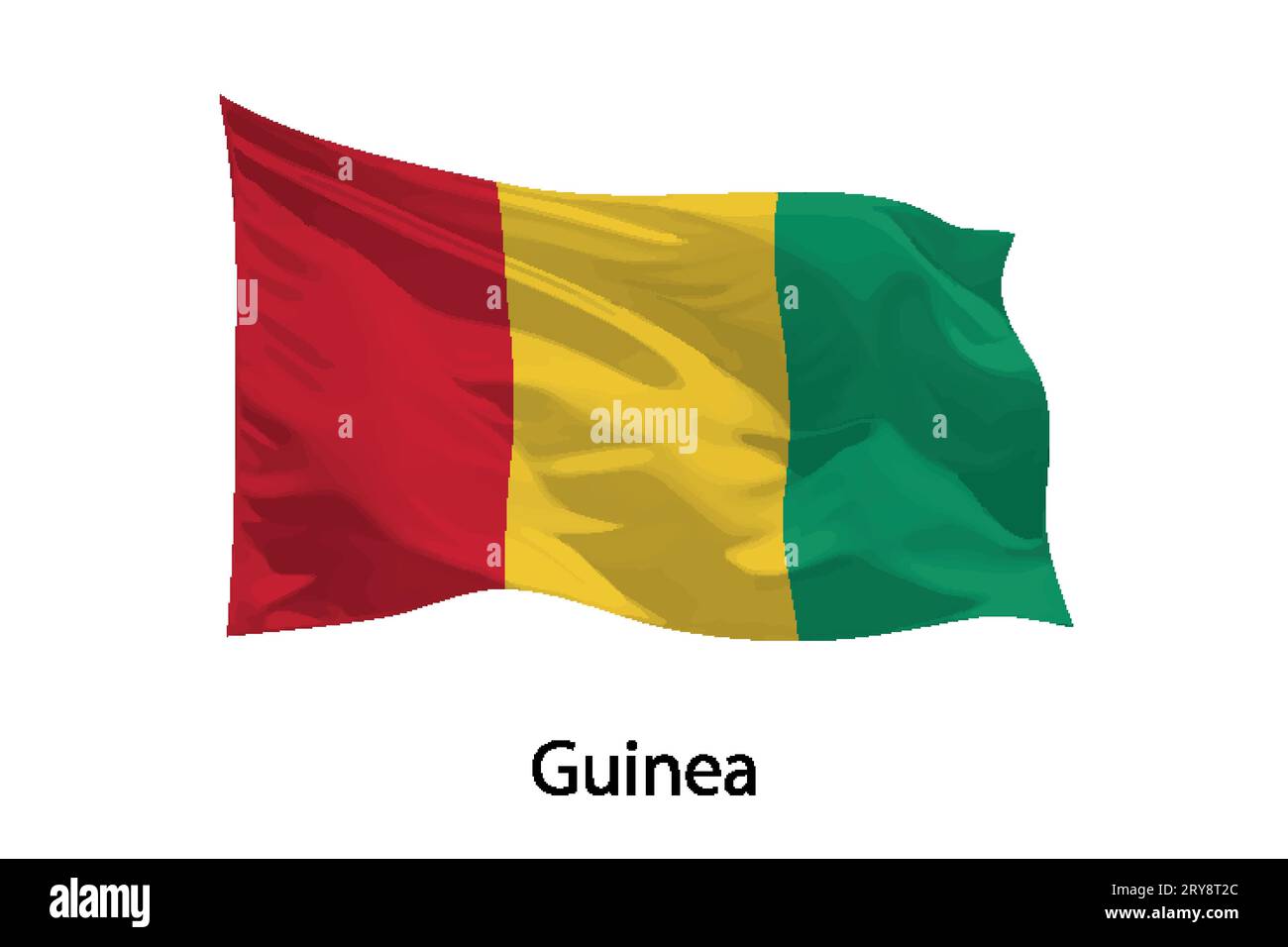 3d realistic Waving flag of Guinea Isolated. Template for poster design ...