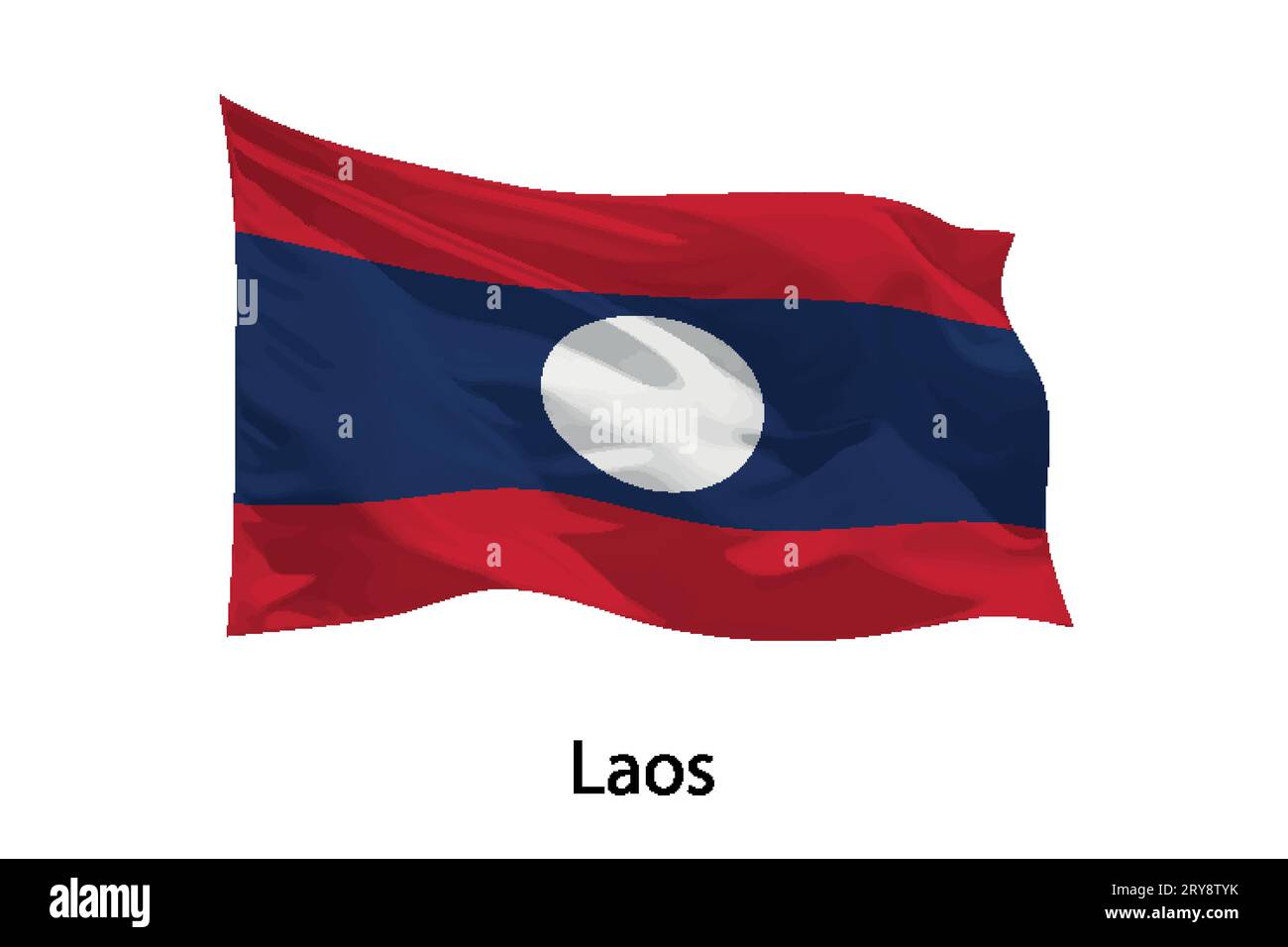 3d realistic Waving flag of Laos Isolated. Template for poster design Stock Vector Image & Art ...