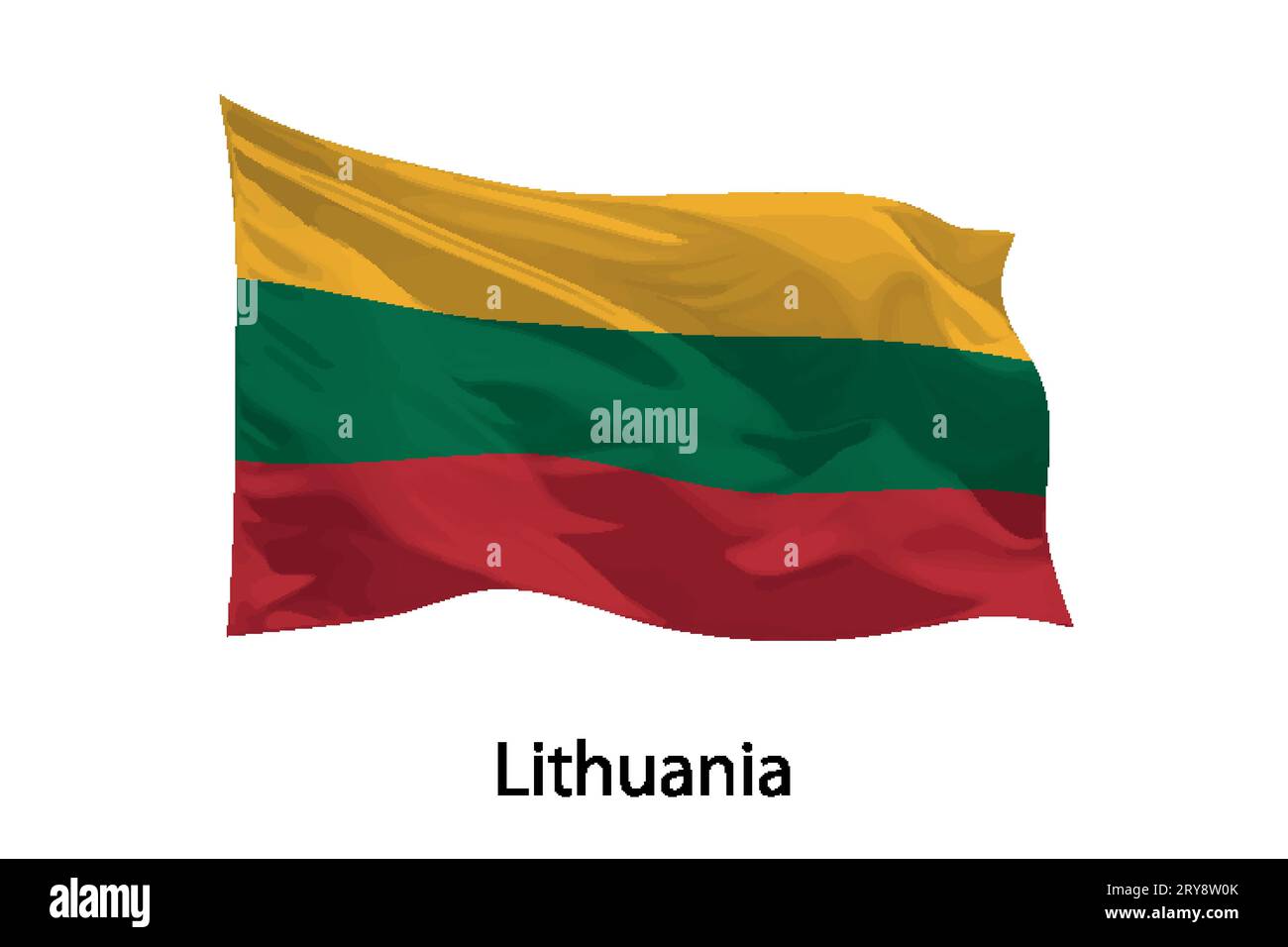 3d realistic Waving flag of Lithuania Isolated. Template for iposter ...