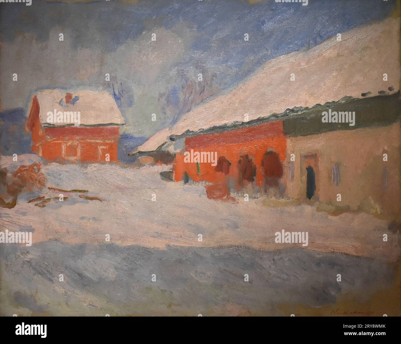 Claude Monet. Norway. Red Houses at Bjornegaard in the Snow. 1895 ...