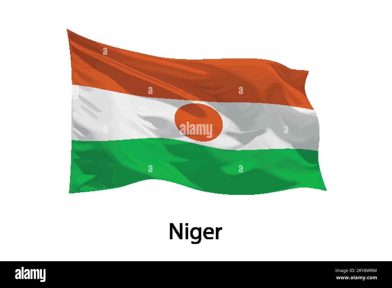 3d realistic Waving flag of Niger Isolated. Template for poster design ...