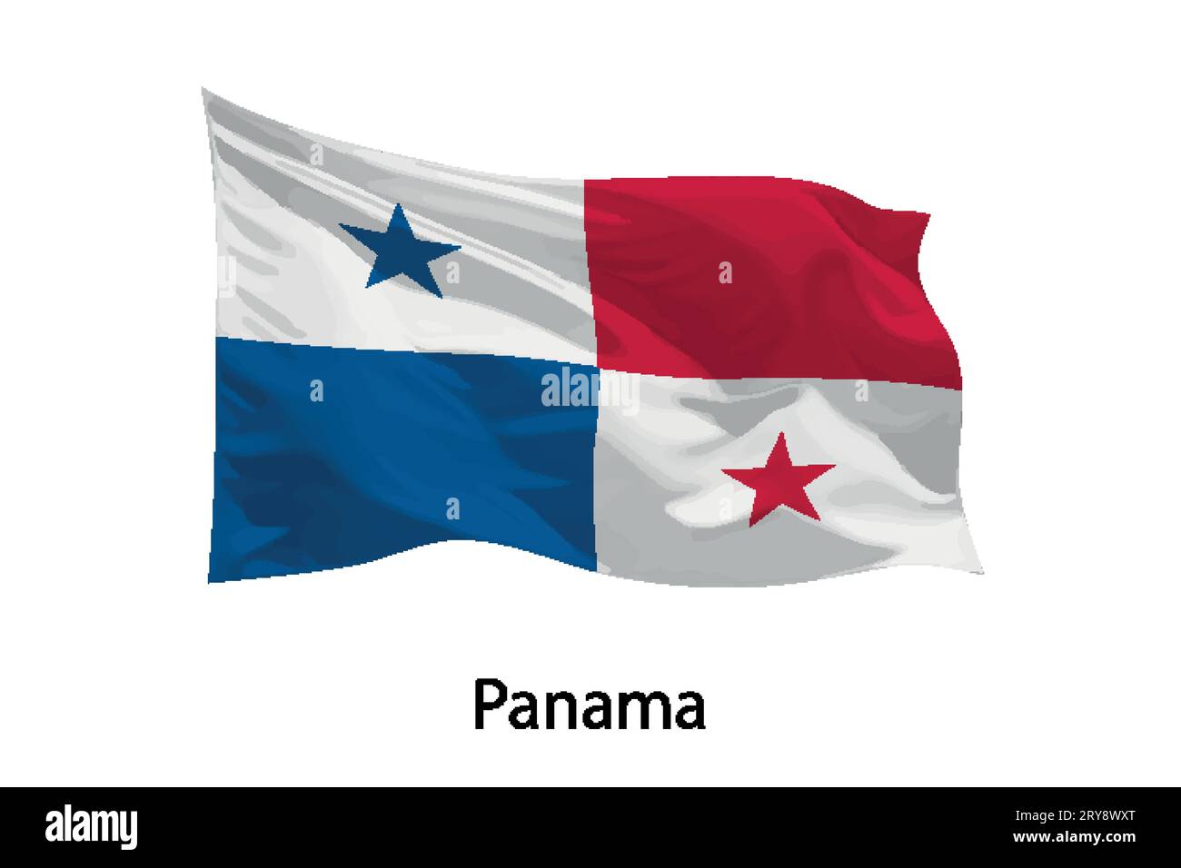3d realistic Waving flag of Panama Isolated. Template for iposter ...