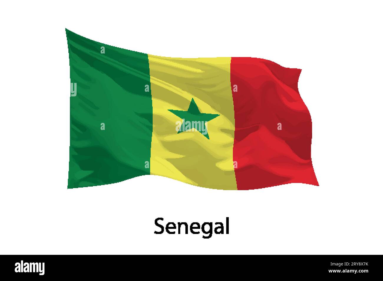 3d realistic Waving flag of Senegal Isolated. Template for poster ...