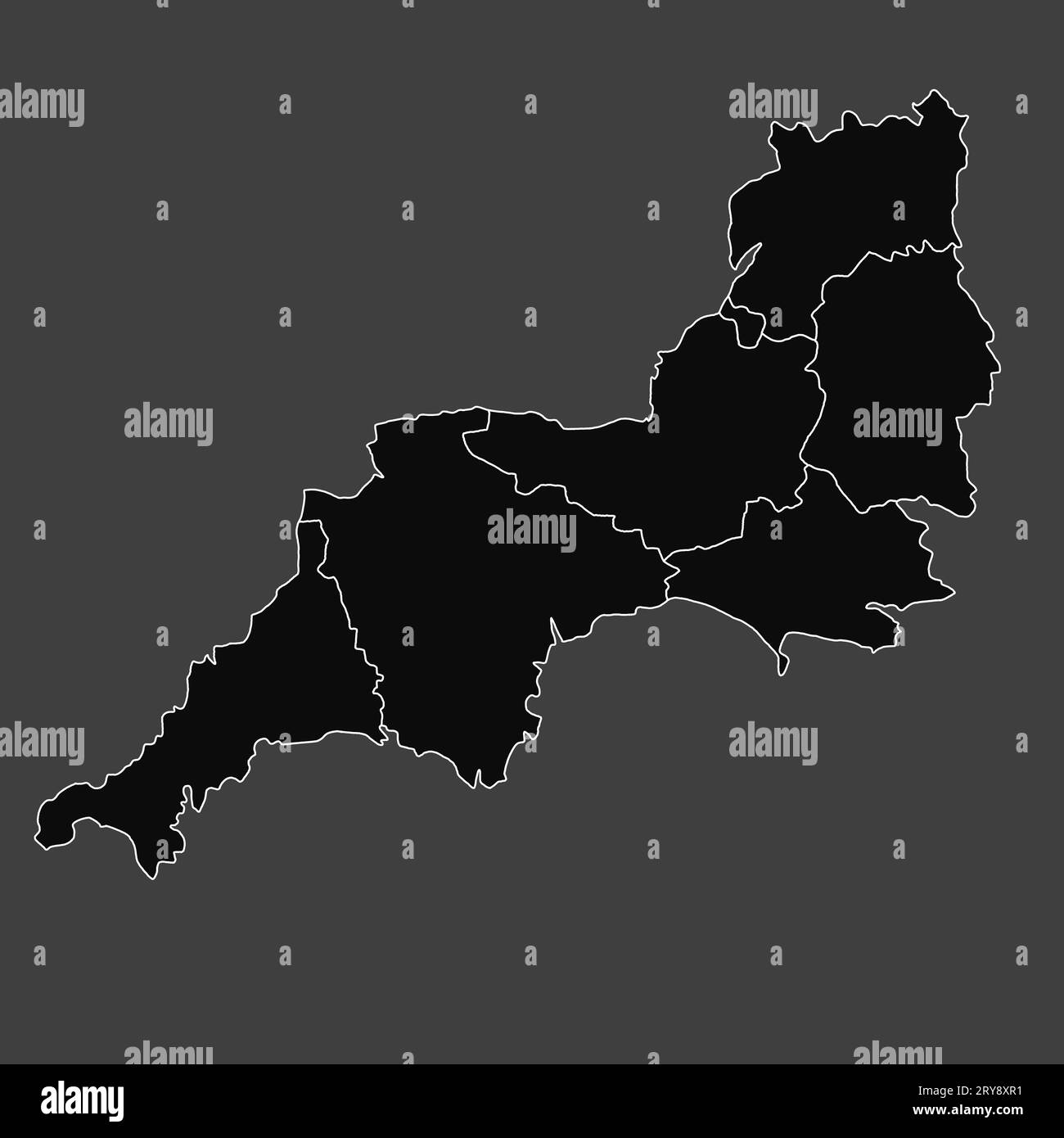 England counties map hi-res stock photography and images - Alamy