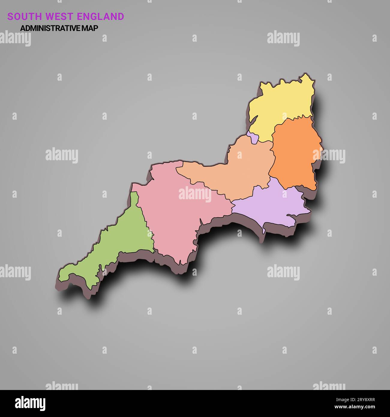 Ceremonial counties map hi-res stock photography and images - Alamy