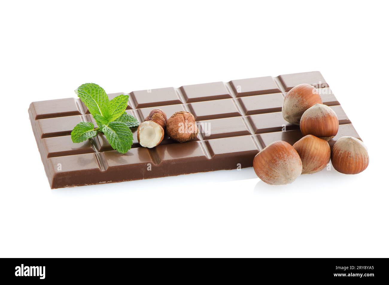 Chocolate Bar with hazelnuts Stock Photo - Alamy