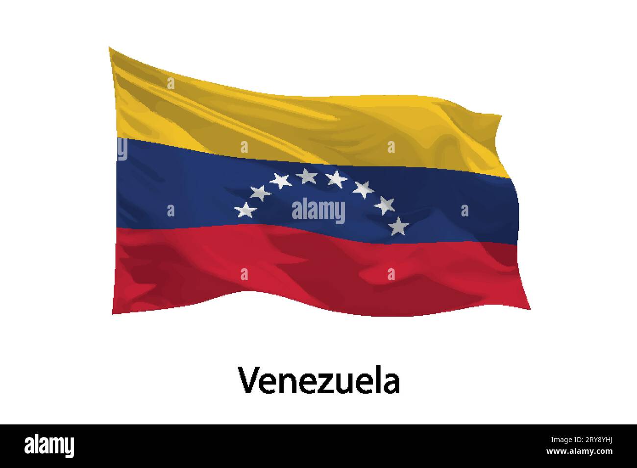 3d realistic Waving flag of Venezuela Isolated. Template for iposter ...