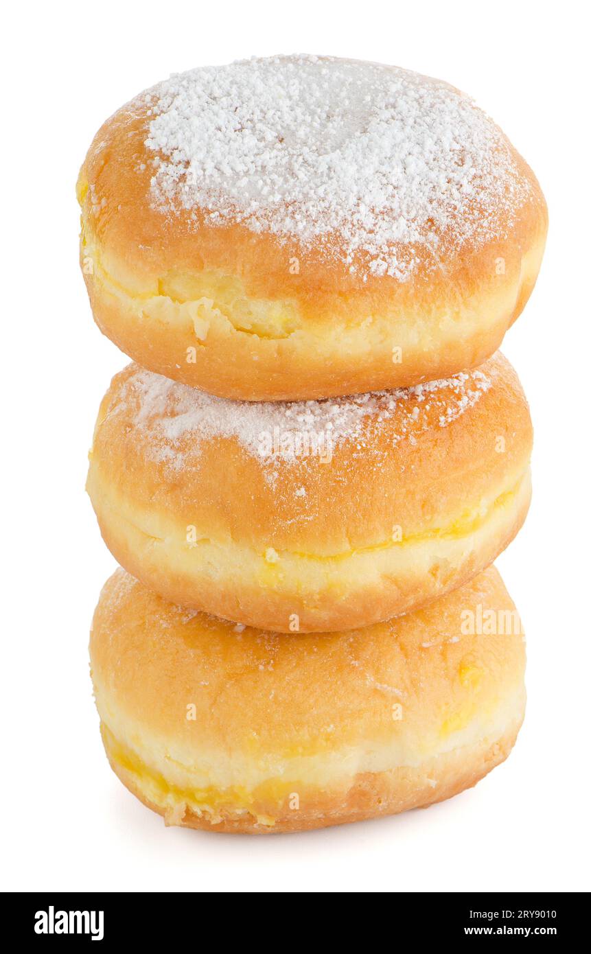 Homemade sweet donuts powdered Cut Out Stock Images & Pictures - Alamy
