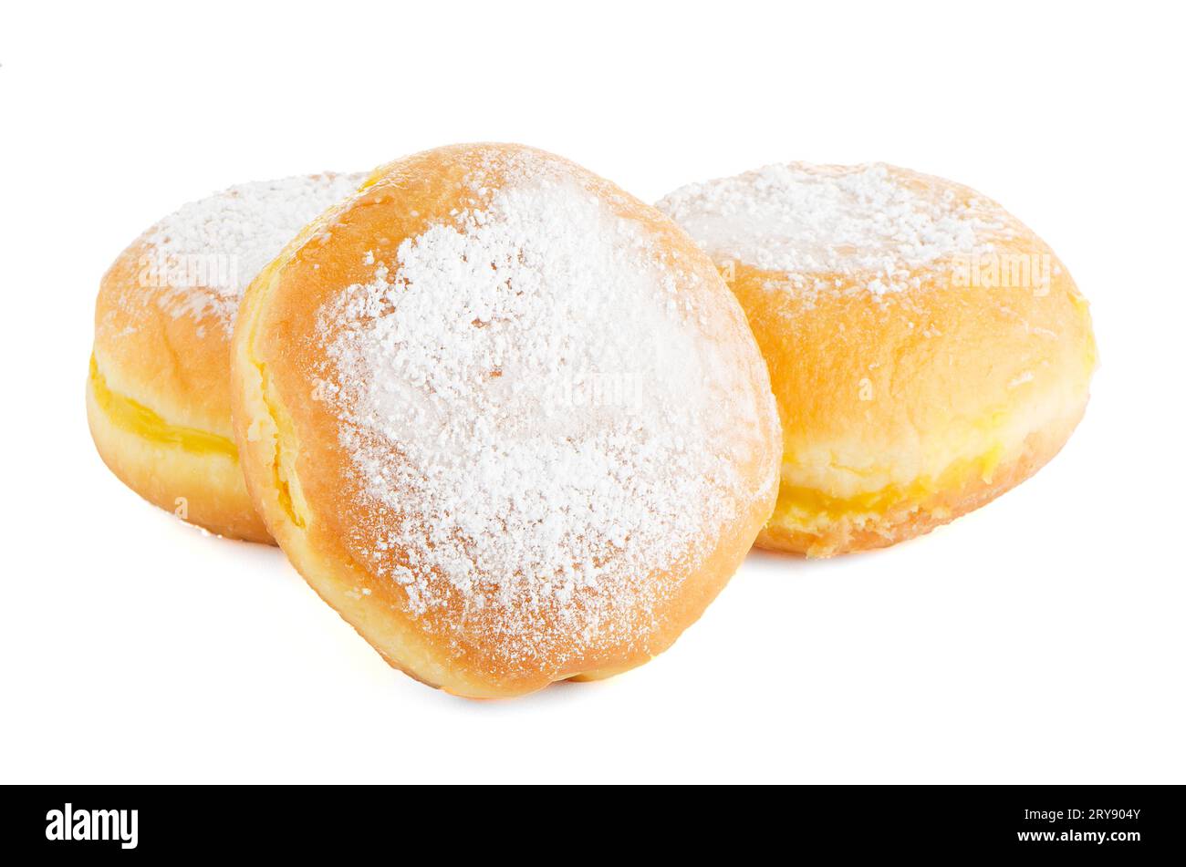 Donuts powdered sugar delicious Cut Out Stock Images & Pictures - Alamy