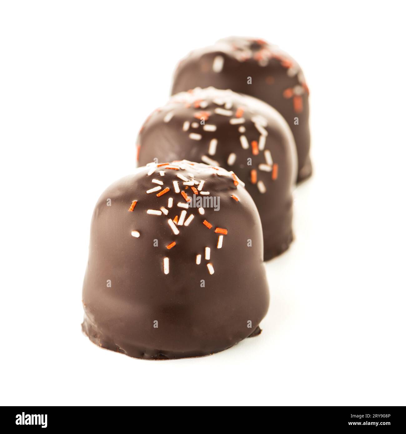 Chocolate coated marshmallows Stock Photo - Alamy