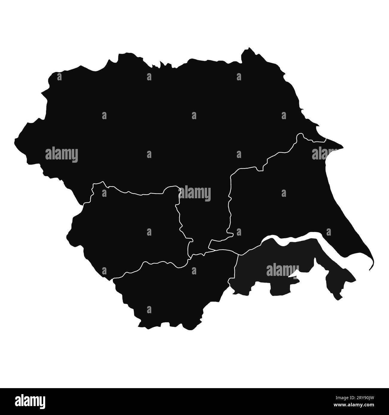 Yorkshire map Black and White Stock Photos & Images - Alamy