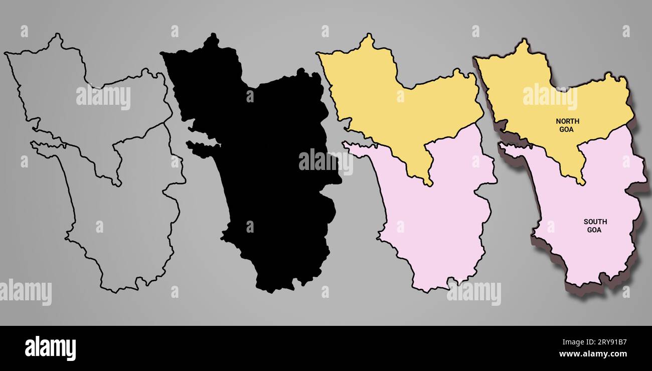 Map of goa illustration hi-res stock photography and images - Alamy