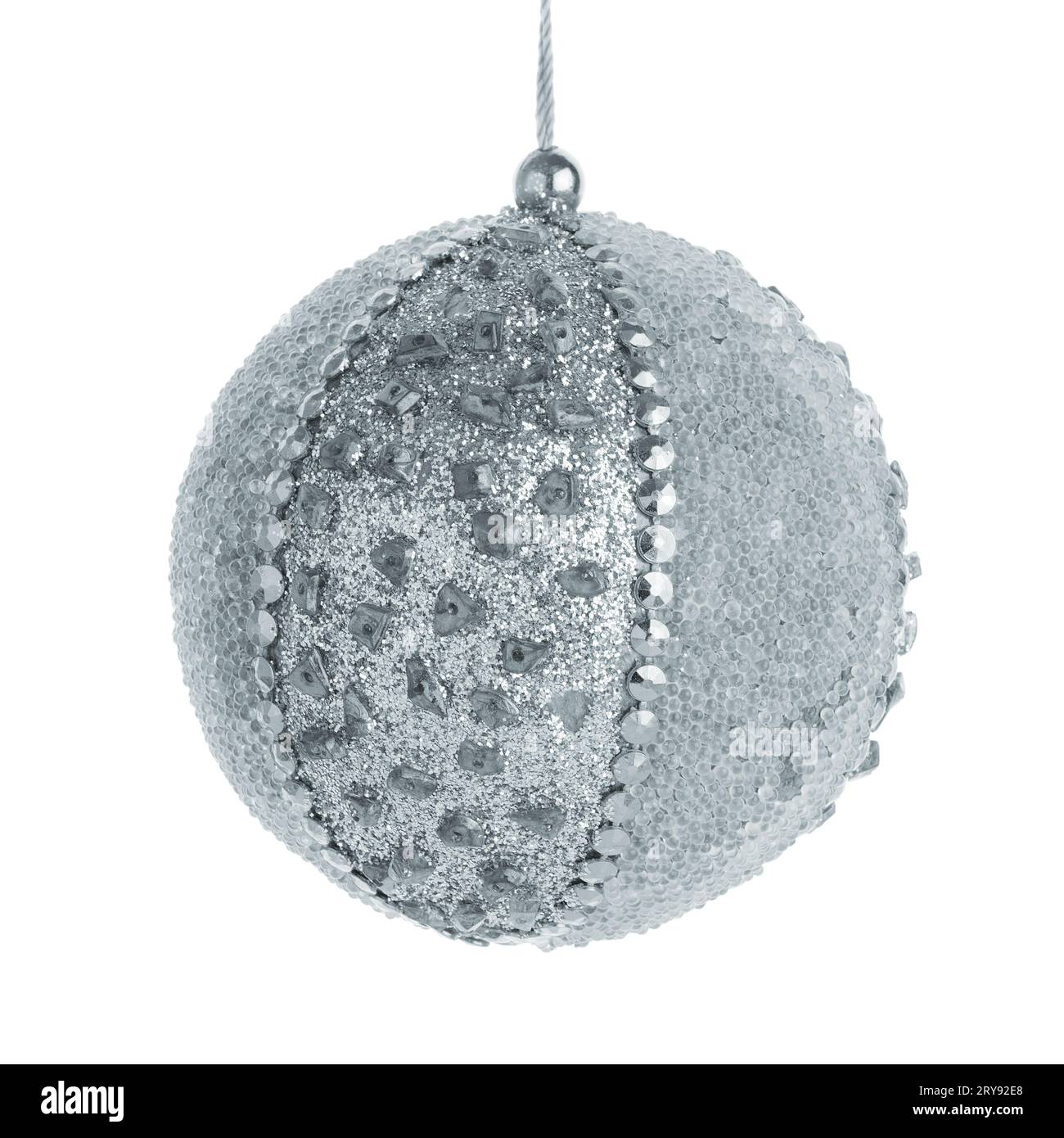 Silver christmas ball decorative Cut Out Stock Images & Pictures - Alamy