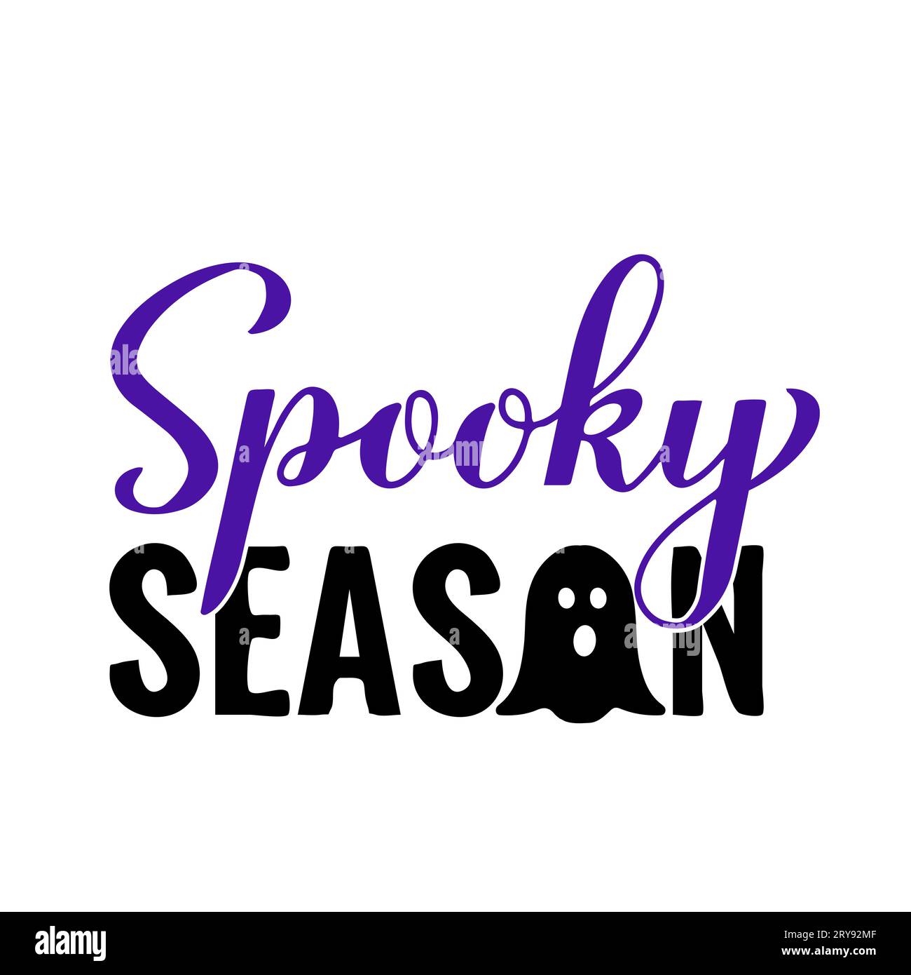Spooky season lettering. Funny Halloween quote. Vector template for ...