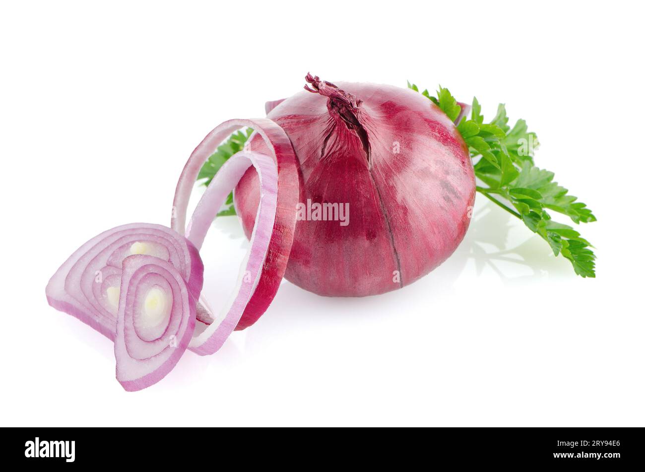 Onion red cut root Cut Out Stock Images & Pictures - Alamy