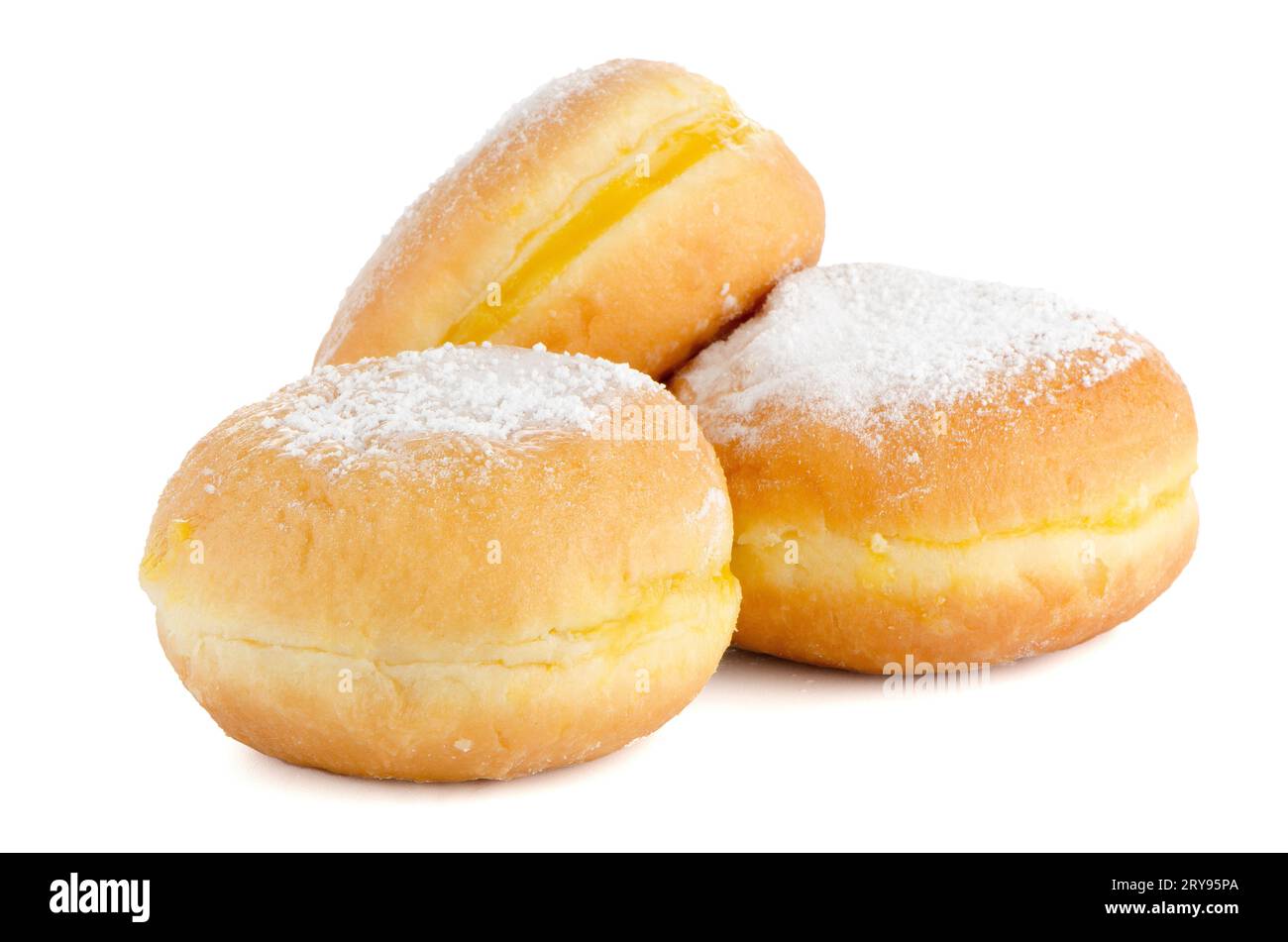 Homemade sweet donuts powdered Cut Out Stock Images & Pictures - Alamy