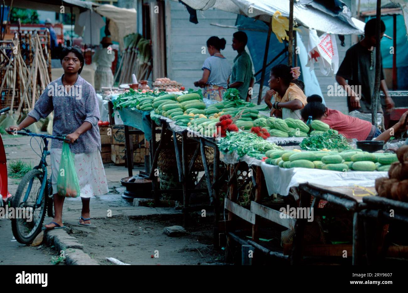 Market stall with vegetables, Antanariva, Madagascar Stock Photo - Alamy