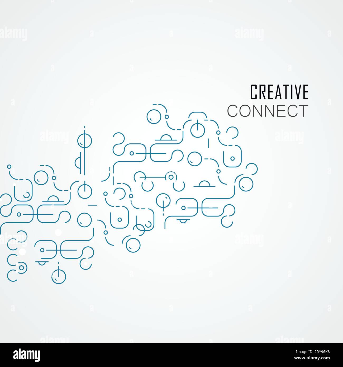 Chemistry connection genetic design. Concept with rounded lines and ...