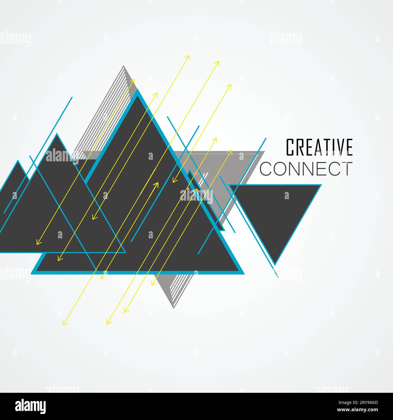 Triangle geometry abstract vector illustration. Vector technology card. Concept style dynamic ...