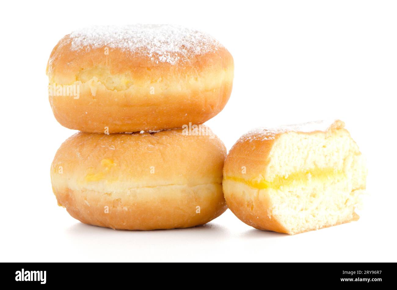 Homemade sweet donuts powdered Cut Out Stock Images & Pictures - Alamy
