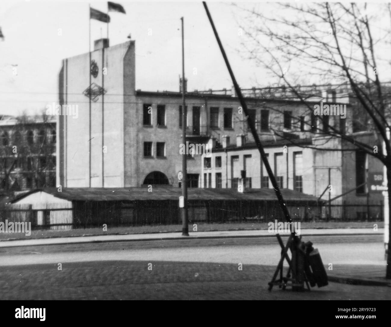 Post-war temporary buildings during reconstruction in Johannstadt ...