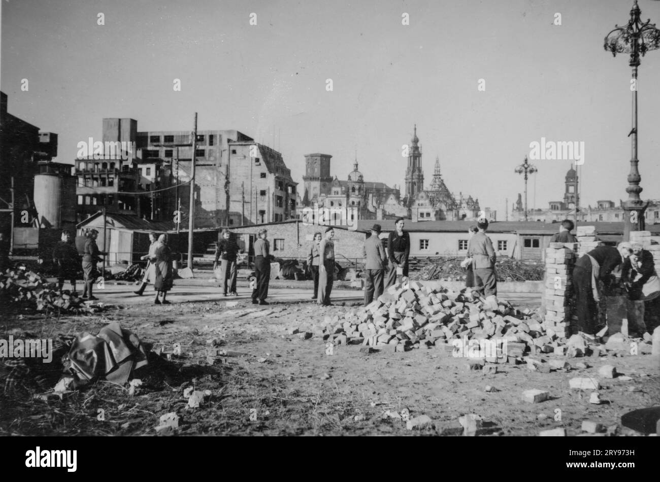 School mission to clear the old town of Dresden, which lay in ruins ...