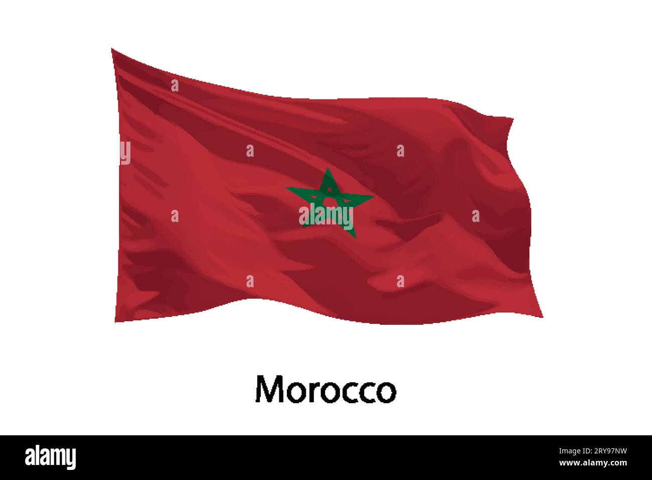 3d realistic Waving flag of Morocco Isolated. Template for poster ...