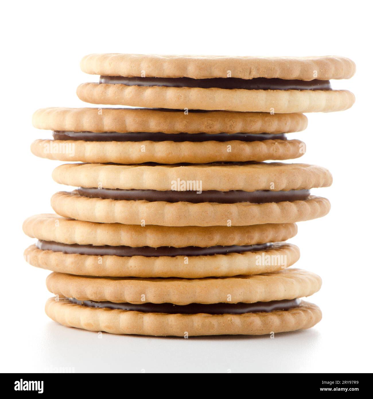 Sandwich biscuits with chocolate filling Stock Photo - Alamy