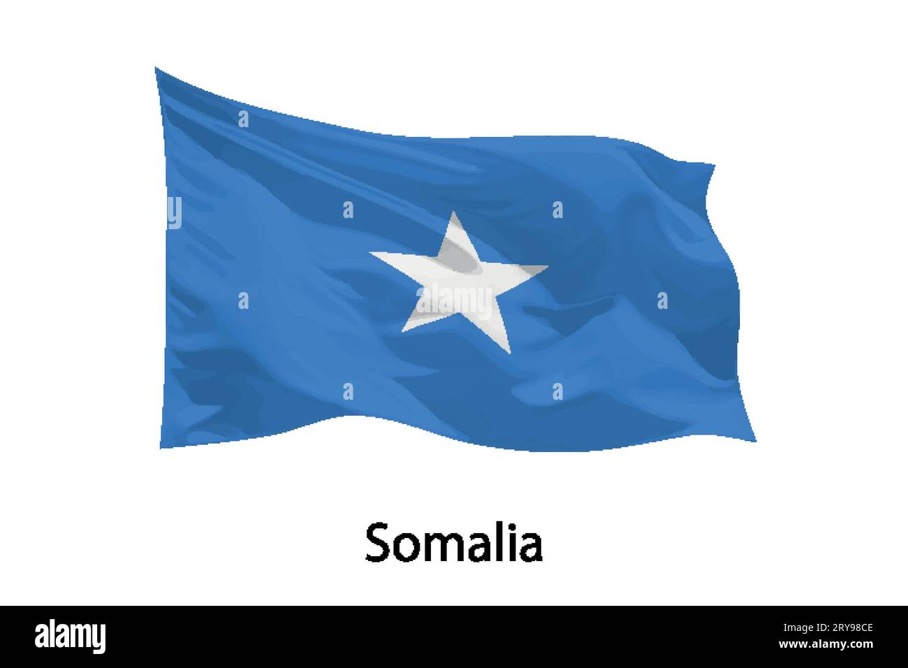 3d realistic Waving flag of Somalia Isolated. Template for poster ...