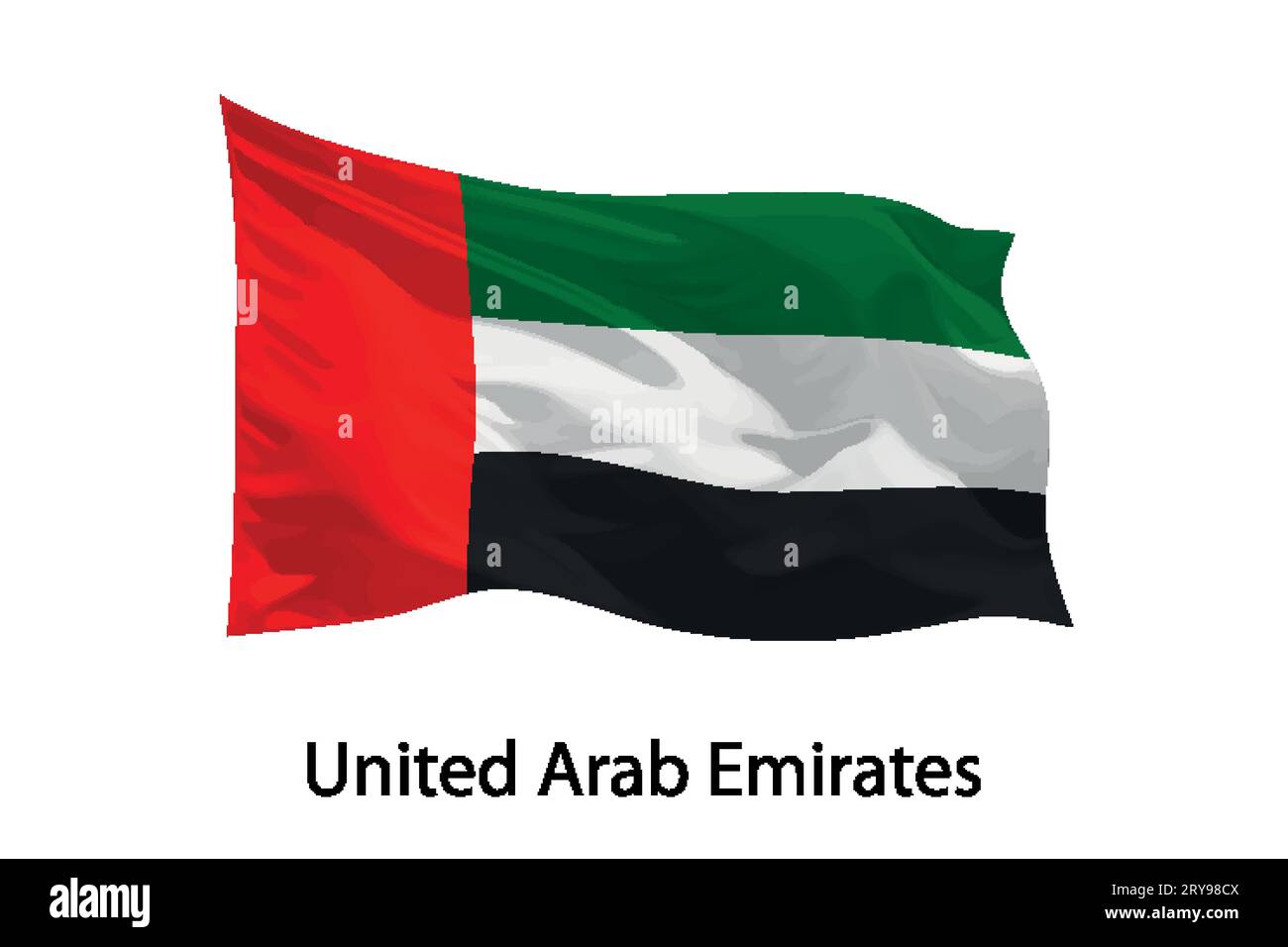 3d realistic Waving flag of United Arab Emirates Isolated. Template for ...