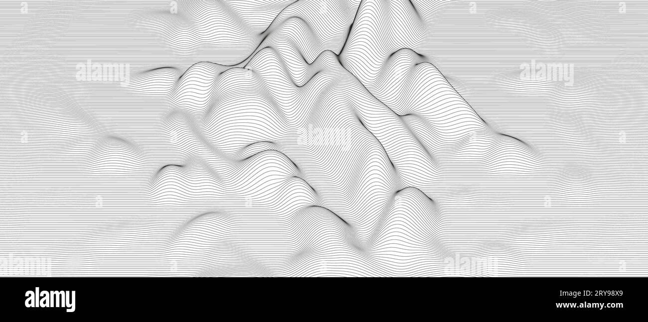 Abstract background with distorted line shapes on a white background ...