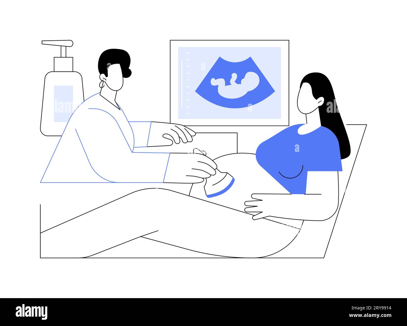 Pregnancy ultrasound abstract concept vector illustration Stock Vector ...