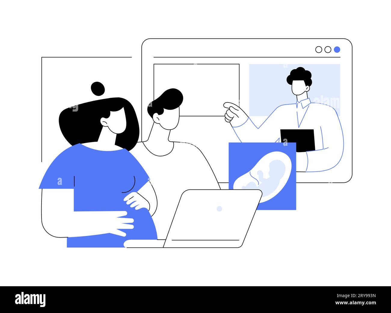 Online birth classes abstract concept vector illustration Stock Vector ...