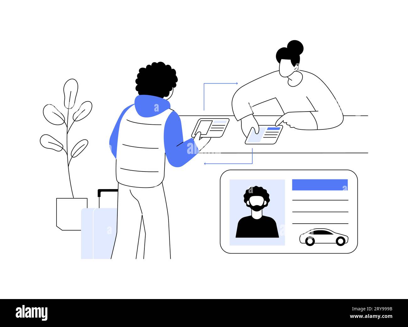 Exchange foreign driving license abstract concept vector illustration ...